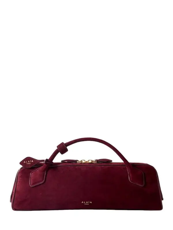 Alaïa Le Teckel Suede Clutch - Burgundy