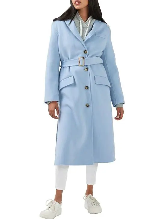 BELLE & BLOOM Skylight Longline Wool-blend Coat - Sky Blue