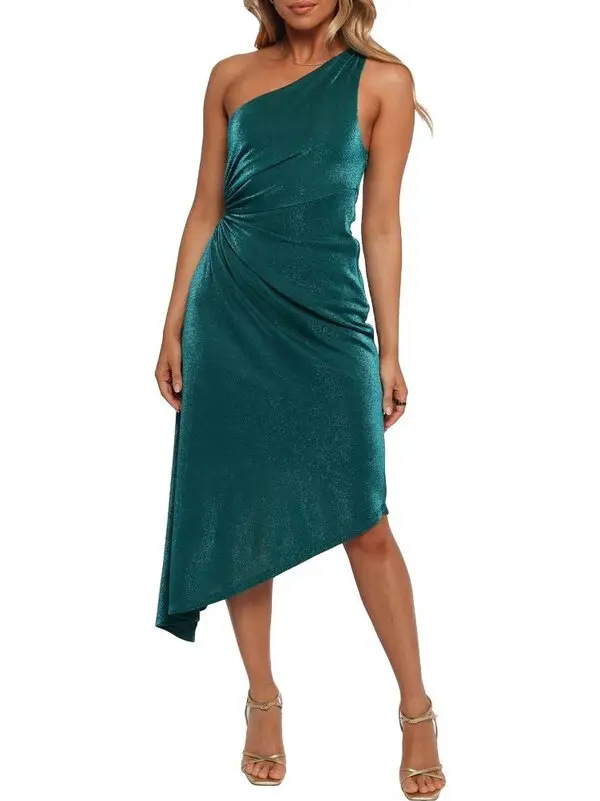 PETAL & PUP Emma One-shoulder Dress - Teal