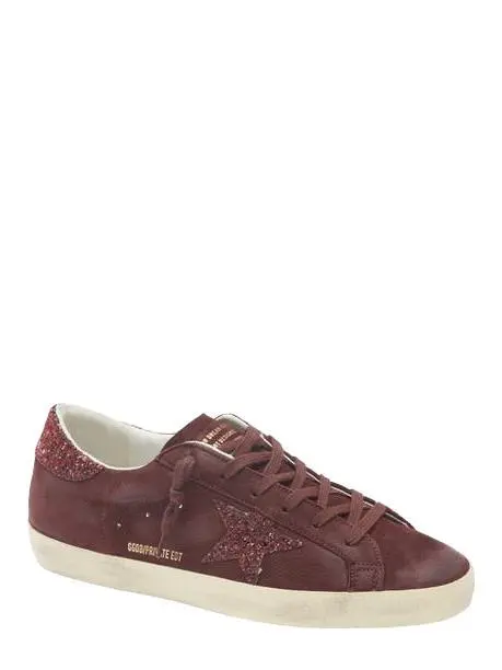 GOLDEN GOOSE Super-star Low-top Sneakers - Burgundy