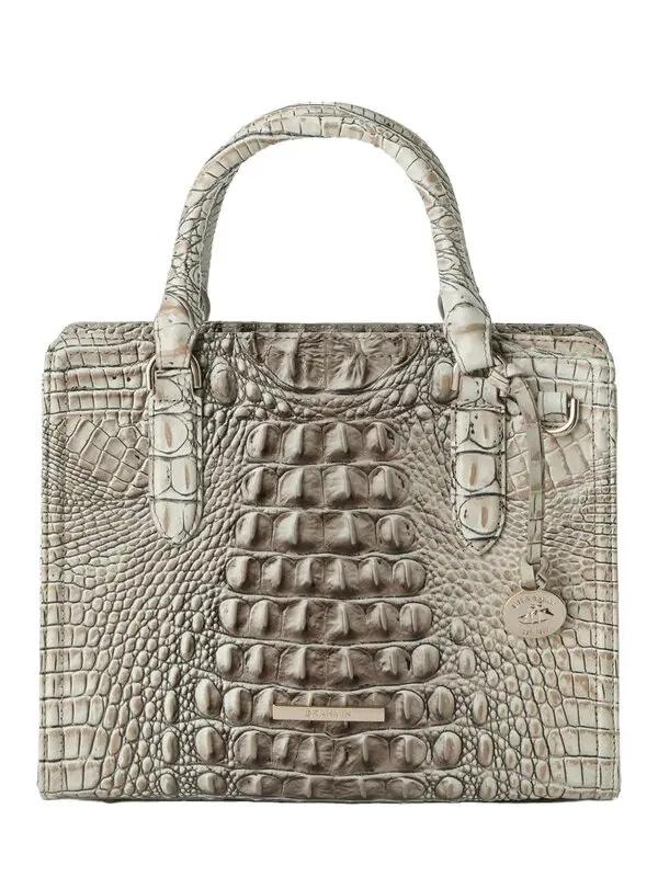 Brahmin Cami Croc Embossed Leather Satchel - Timeless Taupe