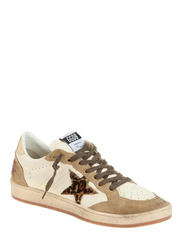 GOLDEN GOOSE Ball Star Low-top Sneakers - White/ Brown/ Gold