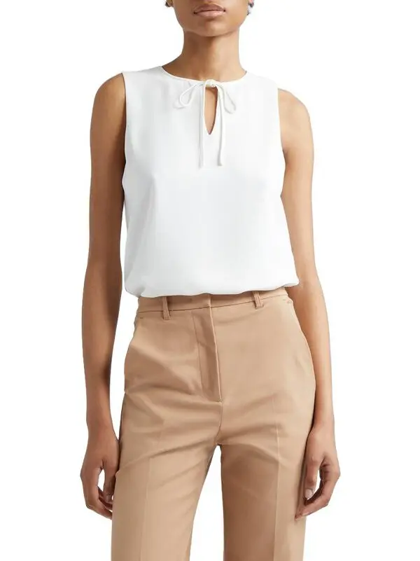 Emporio Armani Tie Neck Top - Off White