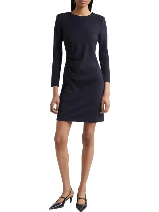 Emporio Armani Milan Ruched Mini Dress - Navy