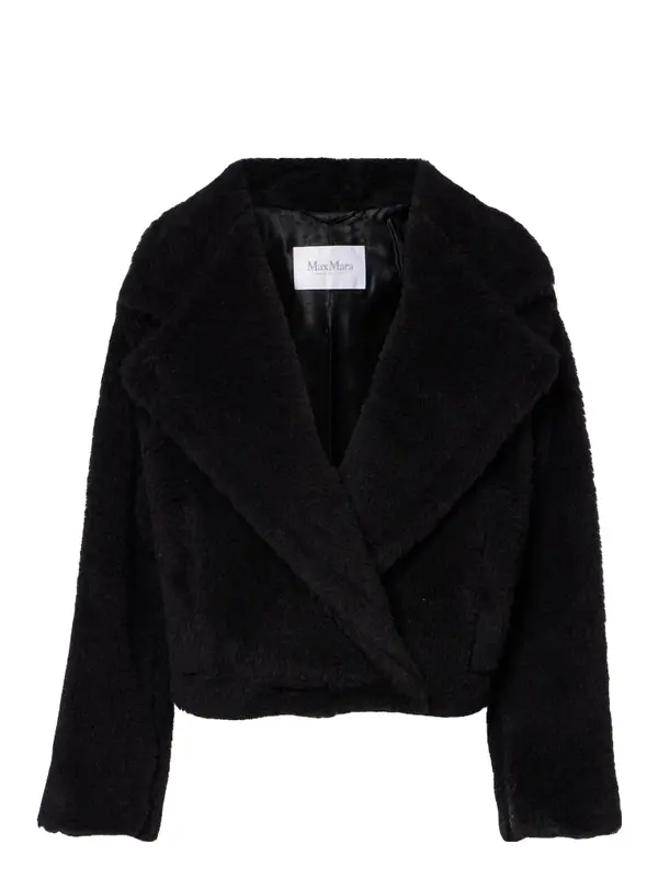 Max Mara Oggeri Alpaca, Wool, And Silk Teddy Coat - Black