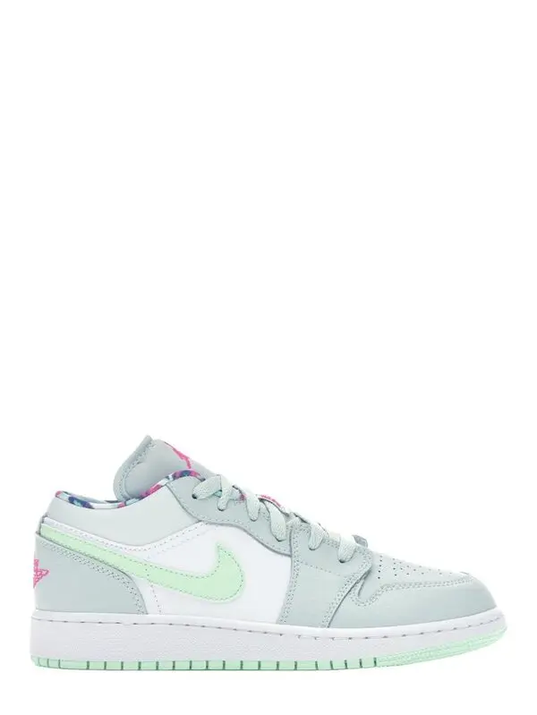 JORDAN 1 Low Frosted Spruce Sneakers - Barely Grey/white/laser Fuchsia