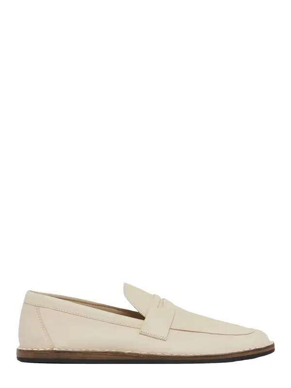 THE ROW Cary Leather Loafers - White