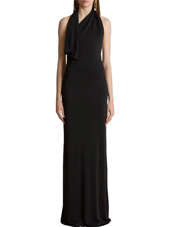 Khaite Roza Jersey Gown - Black