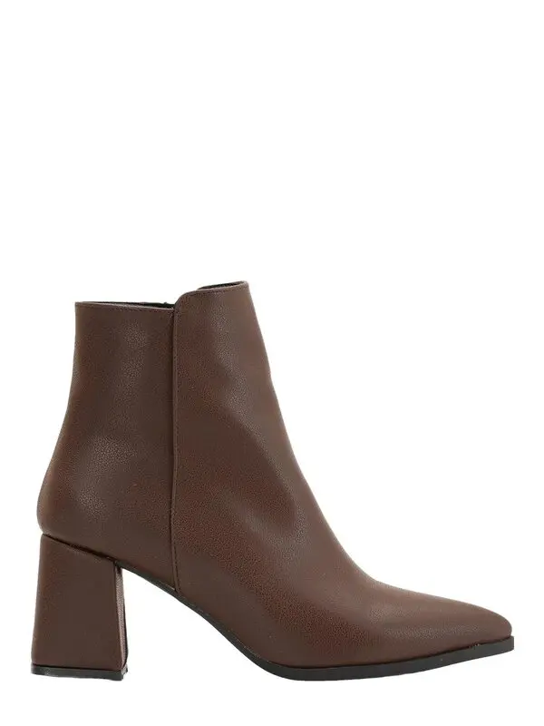 FOREVER & ALWAYS SHOES Edith Pointed Toe Ankle Boots - Brown