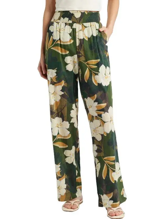 Rails Brendon Floral Wide-leg Pants - Plumerias