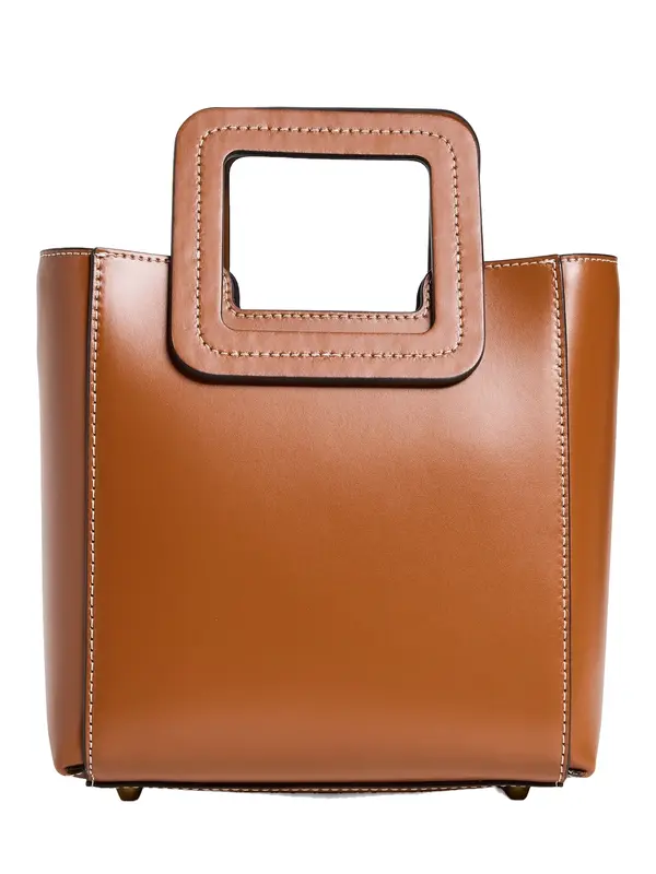 Staud Mini Shirley Leather Bag - Tan