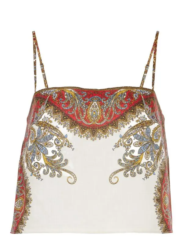 Veronica Beard Rhea Printed Linen Shirt - Multicoloured