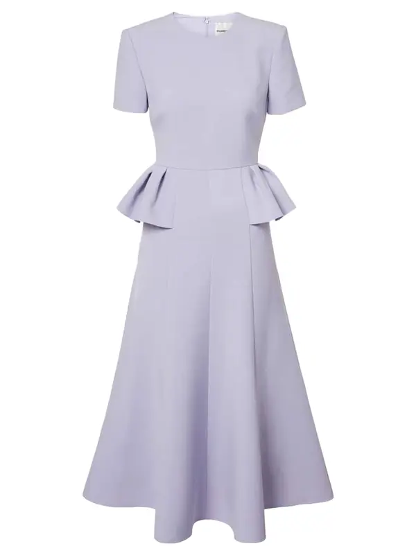 Roland Mouret Peplum Crêpe Midi Dress - Blue