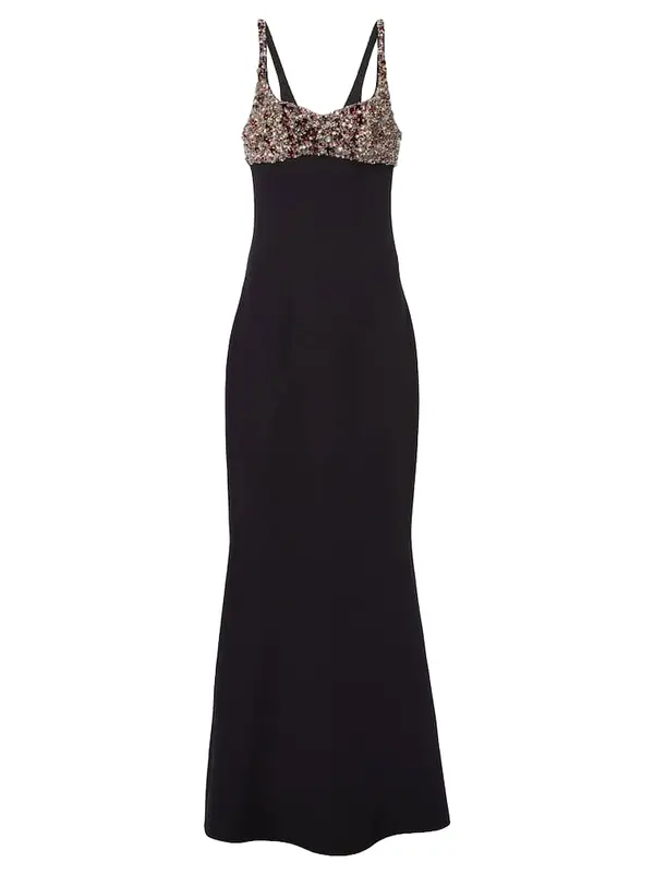 Safiyaa Crystal-embellished Gown - Black