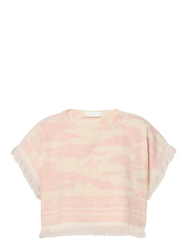 Zimmermann Maxine Cotton Terry Crop Top - Pink