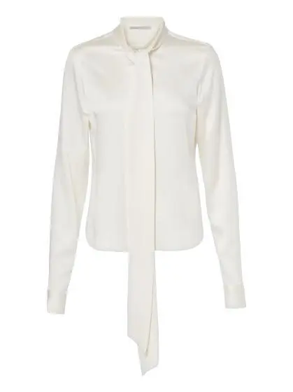 Stella McCartney Tie-neck Satin Blouse - White