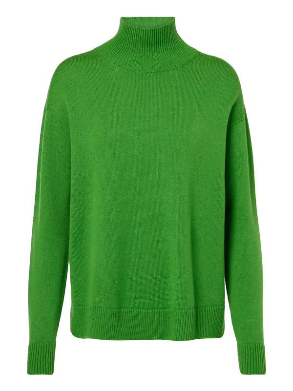 Max Mara Marta Wool And Elastane Turtleneck Sweater - Green