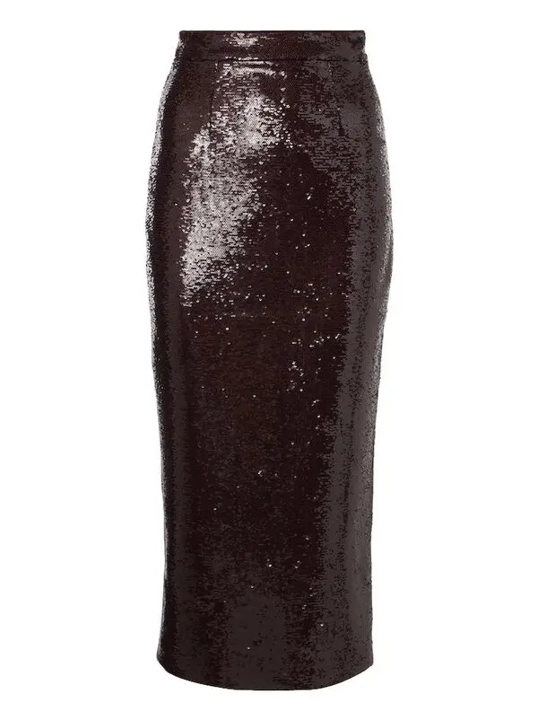 Roland Mouret Sequined Midi Skirt - Brown