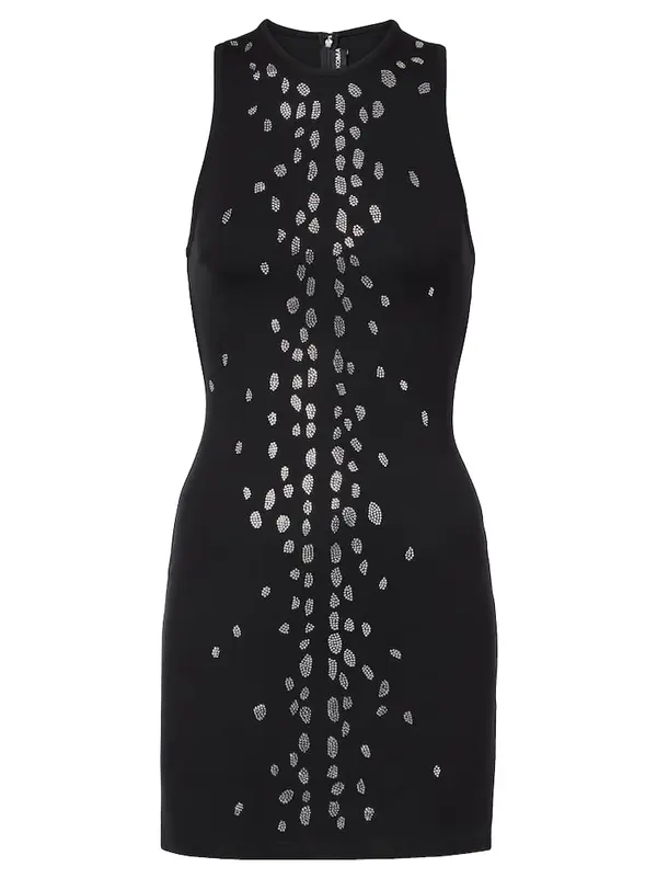David Koma Crystal-embellished Minidress - Black