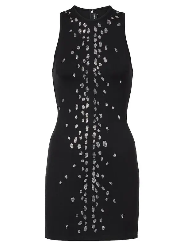 David Koma Crystal-embellished Minidress - Black