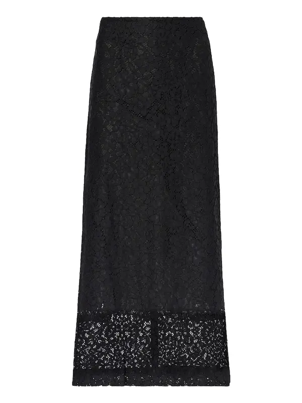 Proenza Schouler Jasmine Floral Lace Maxi Skirt - Black