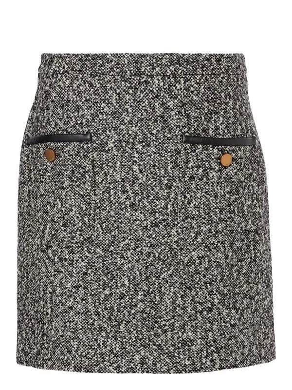 Max Mara Cosa Wool-blend Tweed Miniskirt - Black
