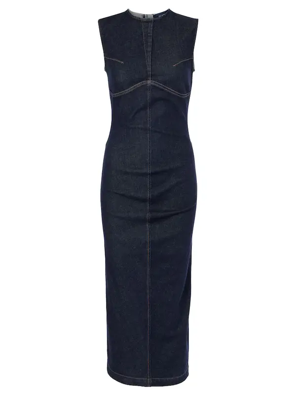 Sportmax Geranio Denim Midi Dress - Blue