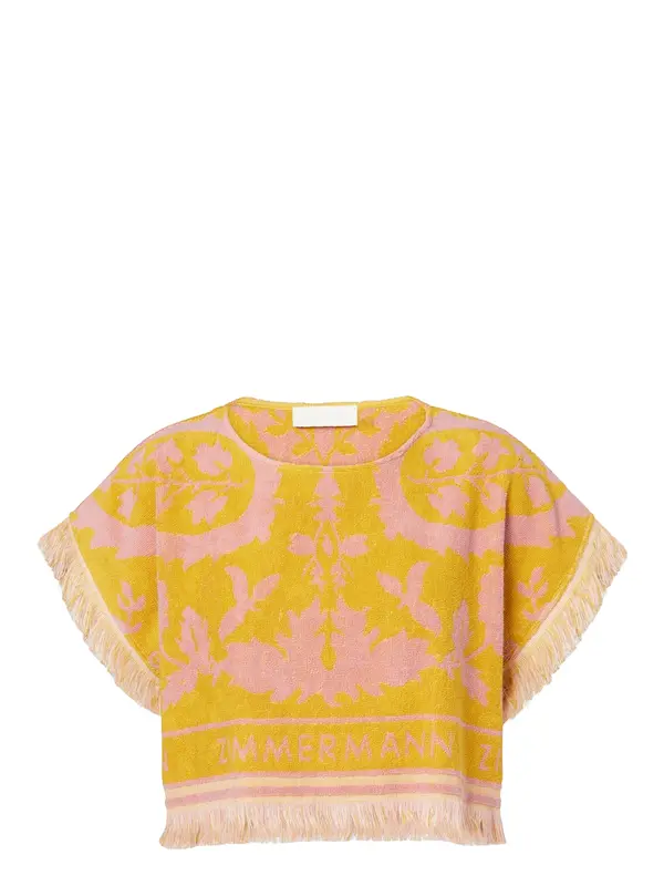 Zimmermann Wylie Fringed Crop Top - Yellow