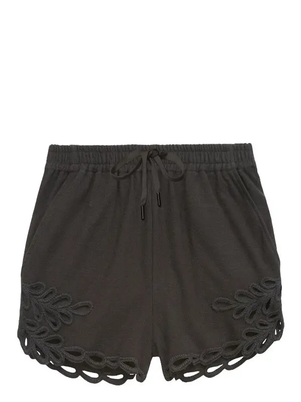 MARANT ETOILE Safa Embroidered Cotton Shorts - Black