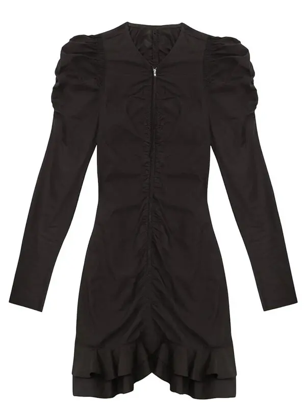 MARANT ETOILE Briali Gathered Cotton Dress - Black
