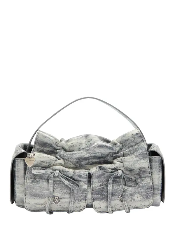 Acne Studios Metallic-suede Top Handle Bag - Light Grey