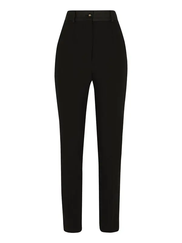 Dolce & Gabbana Woolen Tuxedo Pants - Black