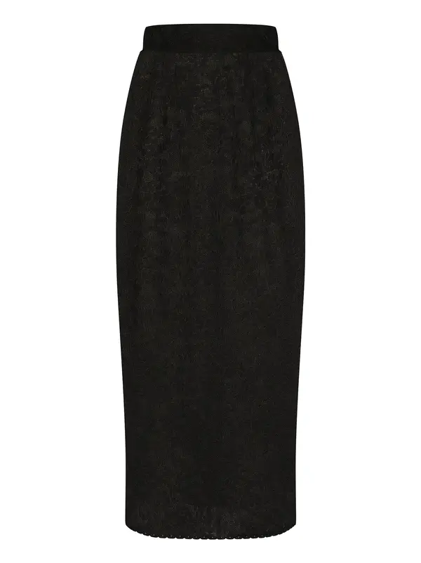 Dolce & Gabbana Lace-stitch Calf-length Skirt - Black