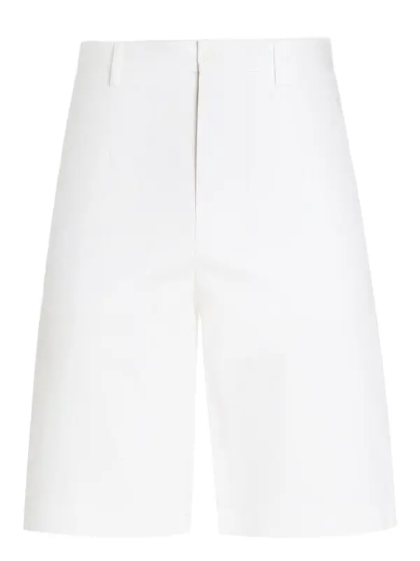 Dolce & Gabbana Stretch Cotton Shorts With Branded Tag - White