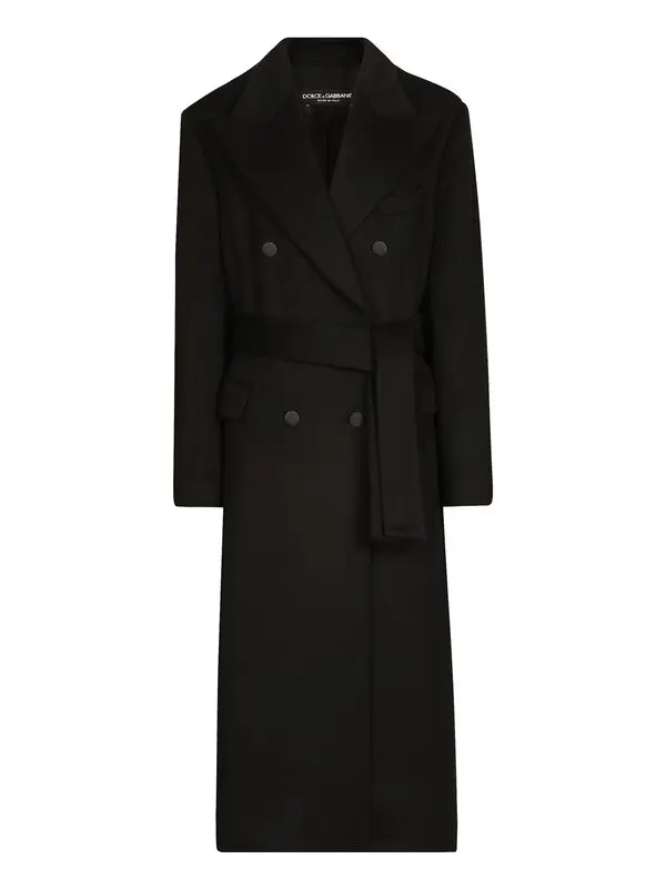 Dolce & Gabbana Double-breasted Cashmere Baize Coat - Black