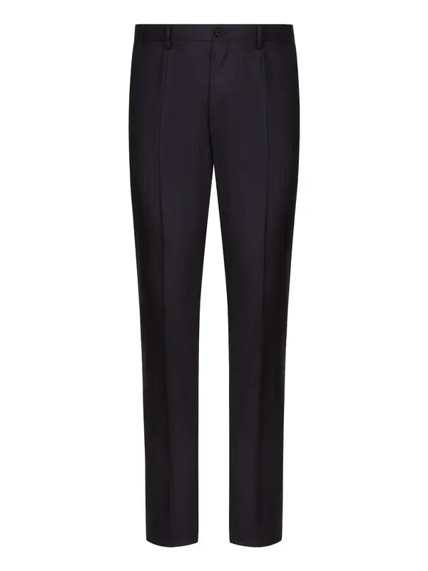 Dolce & Gabbana Tailored Virgin Wool Pants - Blue