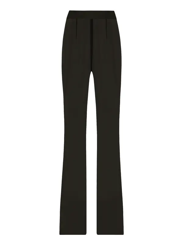 Dolce & Gabbana High-waisted Flared Chiffon Pants - Black