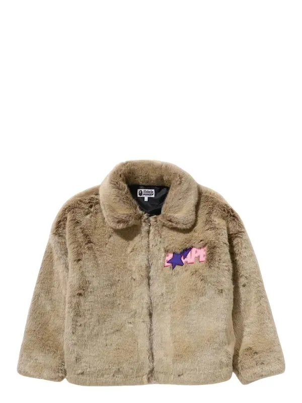 A BATHING APE X Don Toliver Faux Fur Jacket - Beige