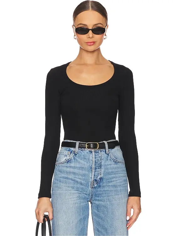 Citizens Of Humanity Rumi Scoop Neck Top - Black