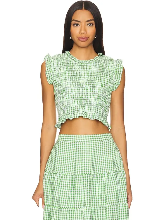 Sundress Malone Top - Gingham Mint