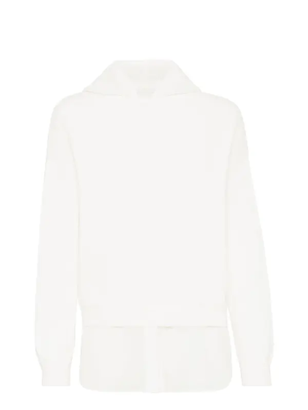 Brunello Cucinelli Layered Hoodie - White