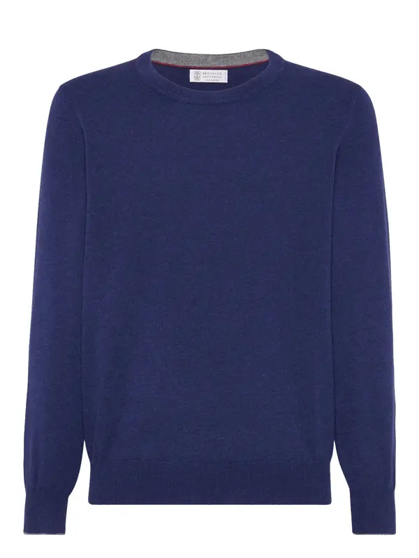 Brunello Cucinelli Cashmere Crew Neck Sweater - Blue