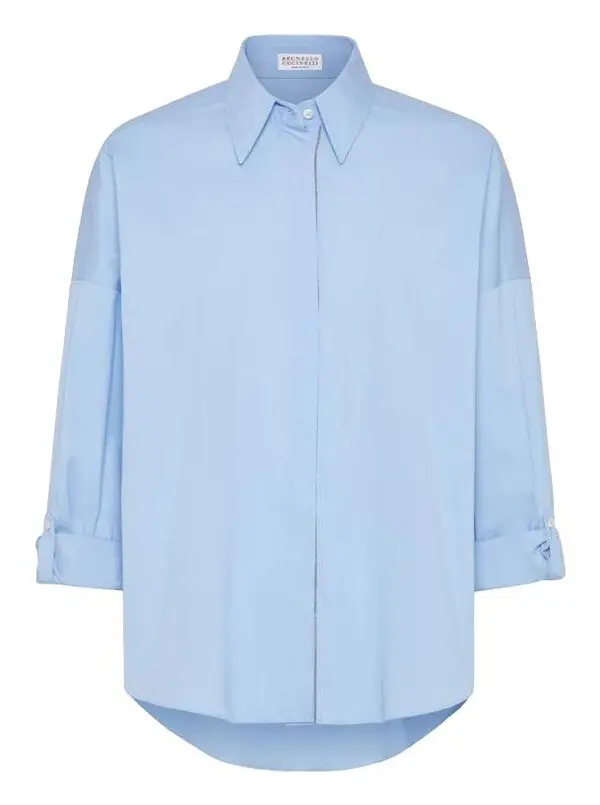 Brunello Cucinelli Poplin Shirt - Blue