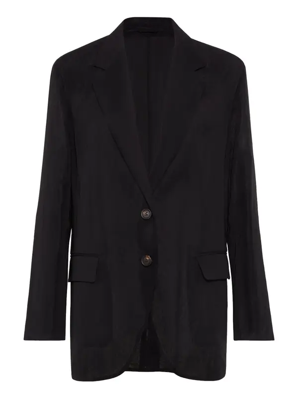 Brunello Cucinelli Organza Blazer - Black