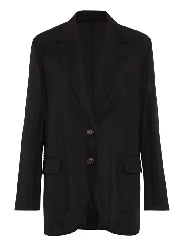 Brunello Cucinelli Organza Blazer - Black