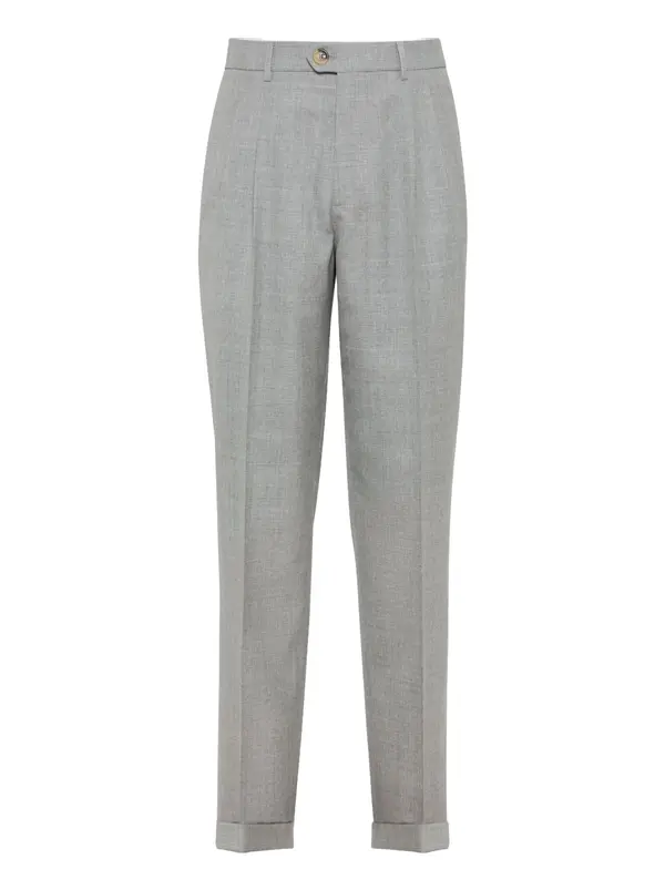Brunello Cucinelli Pleat-detail Tailored Trousers - Grey