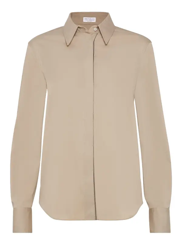 Brunello Cucinelli Poplin Shirt - Neutrals