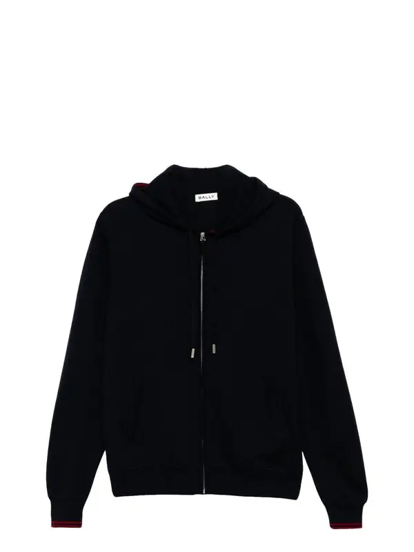 Bally Knitted Hooded Jacket - Blue