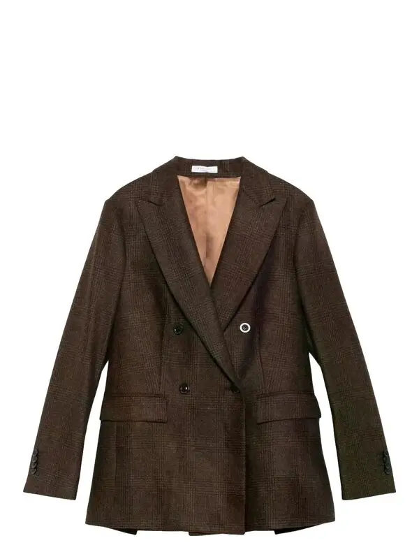Boglioli Prince Of Wales Check Double-breasted Blazer - Brown