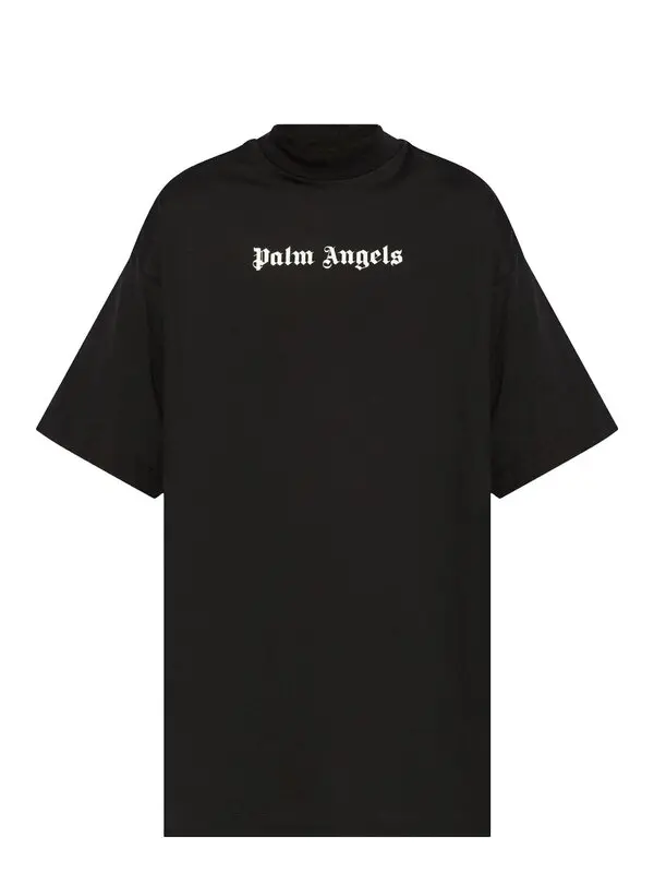 Palm Angels Logo-print T-shirt Dress - Black